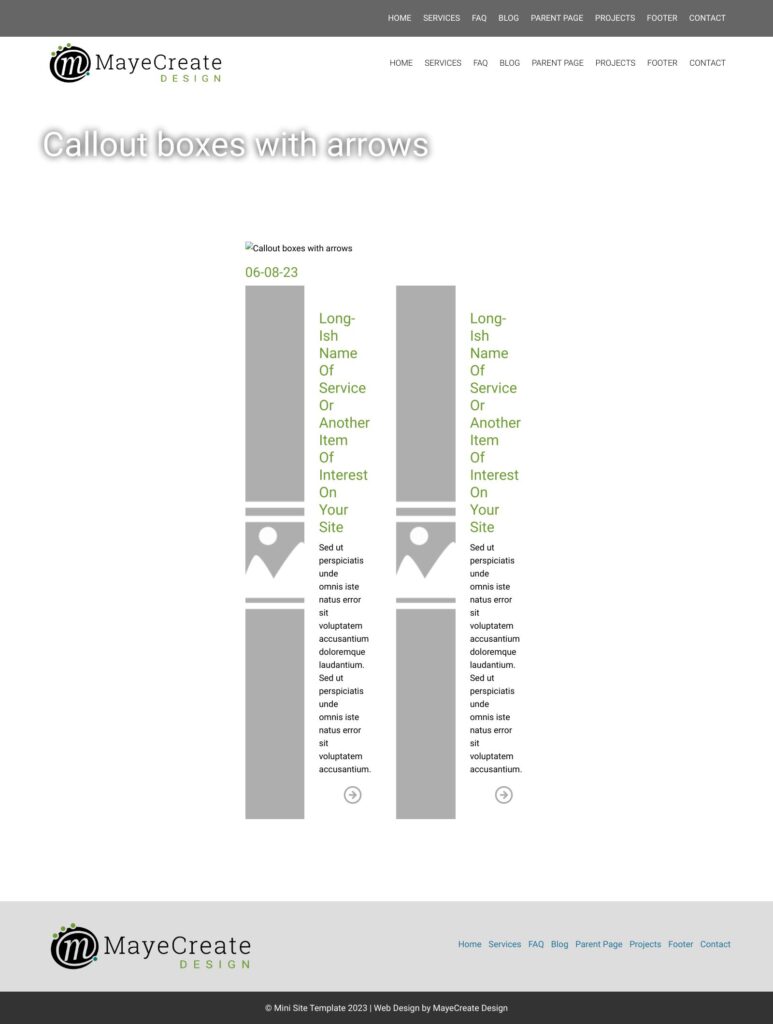 Callout boxes with arrows | Pace Construction